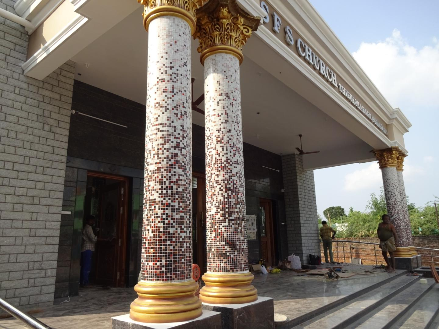 Glass mosaic tile at Church and Masjid cladding - Tile Crafts Trichy
